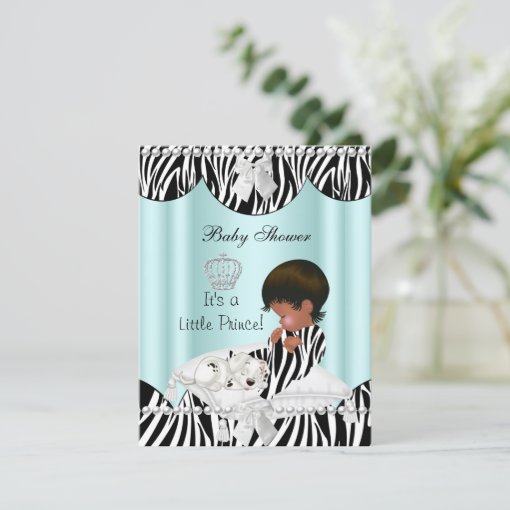 Prince Baby Shower Boy Ethnic Zebra Invitation | Zazzle