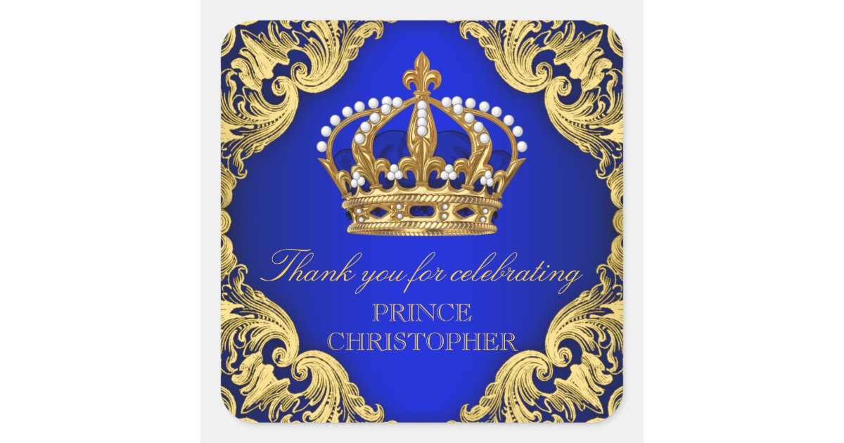 Prince Baby Shower Favor Stickers | Zazzle