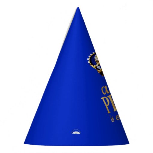 Prince Baby Shower Gold Crown Royal Blue Party Party Hat | Zazzle
