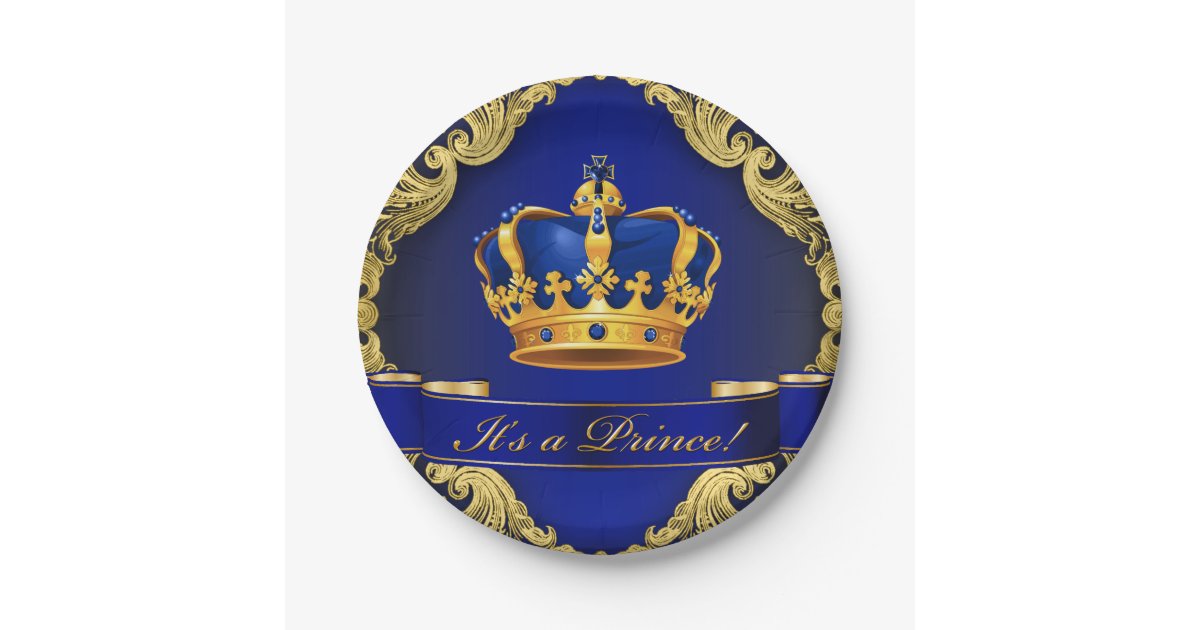 Prince Baby Shower Paper Plates | Zazzle