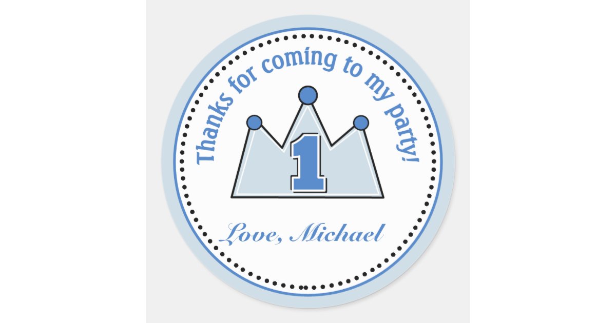 Prince Birthday Party Favor Stickers | Zazzle