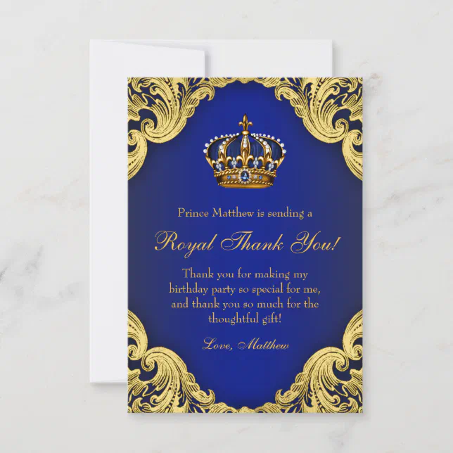 Prince Birthday Party Thank You Cards | Zazzle