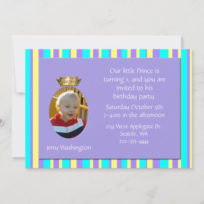 Prince Charming Crown Birthday Party Invitation | Zazzle.com