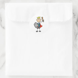 Prince Charming With Sword And Shield Sticker | Zazzle