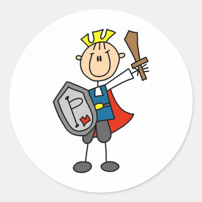 Prince Charming With Sword And Shield Sticker | Zazzle.com