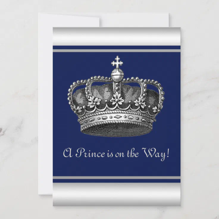 Prince Crown Baby Shower Invitation | Zazzle