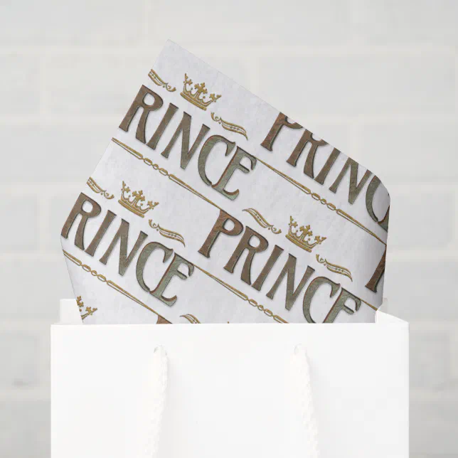 PRINCE Lettering - Elegant Rich Royal Crown Tissue Paper | Zazzle
