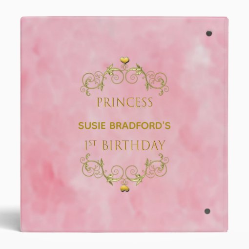 PRINCESS 1ST BIRTHDAY BINDER - PINK/PHOTO INSERT | Zazzle