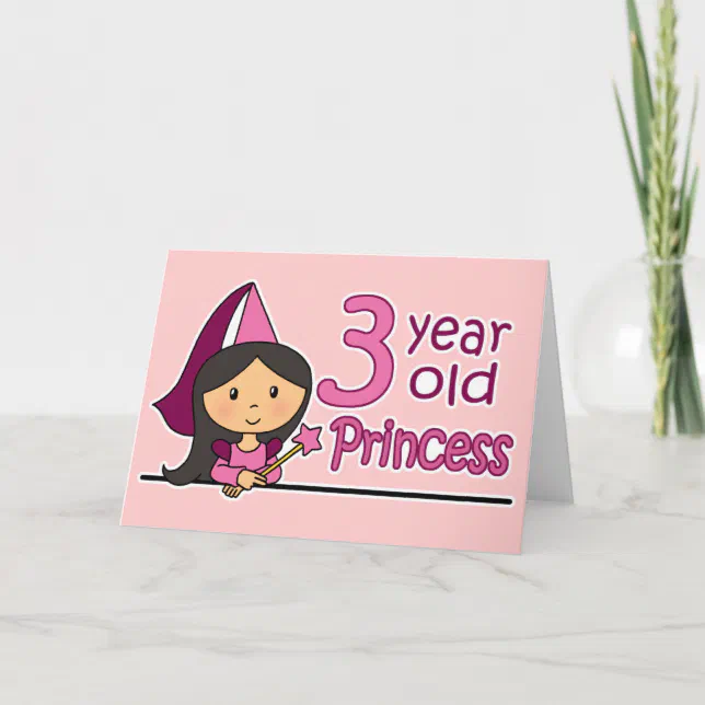 Princess Age 3 Card | Zazzle