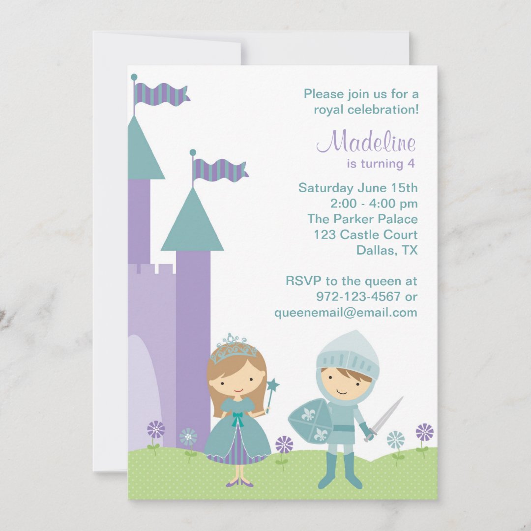 Princess and Knight Invitations | Zazzle
