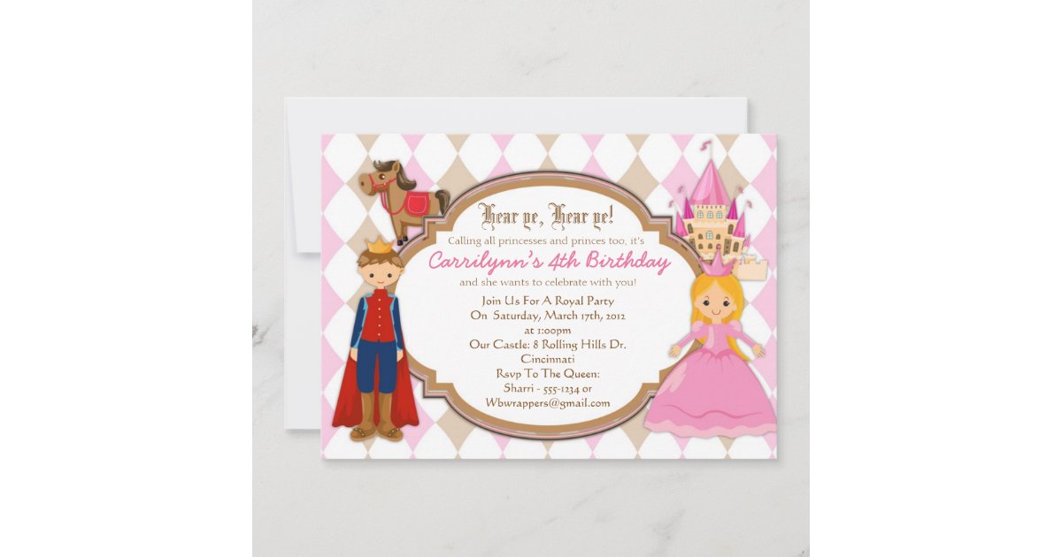 Princess and Prince - Birthday Party Invitations | Zazzle