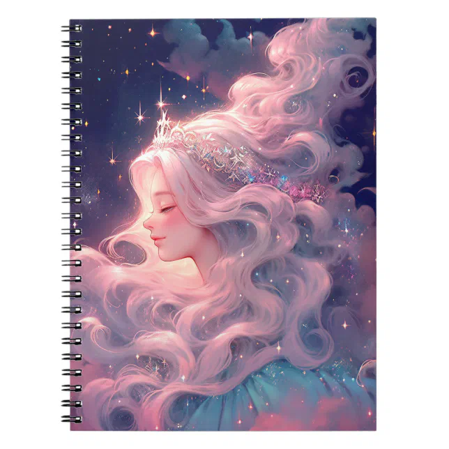 Princess Anime Girl Made Of Stars Notebook | Zazzle