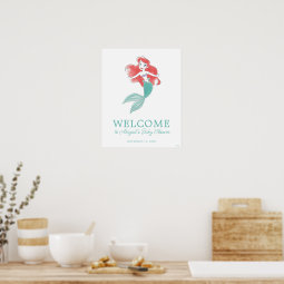 Princess Ariel Baby Shower Welcome Sign | Zazzle