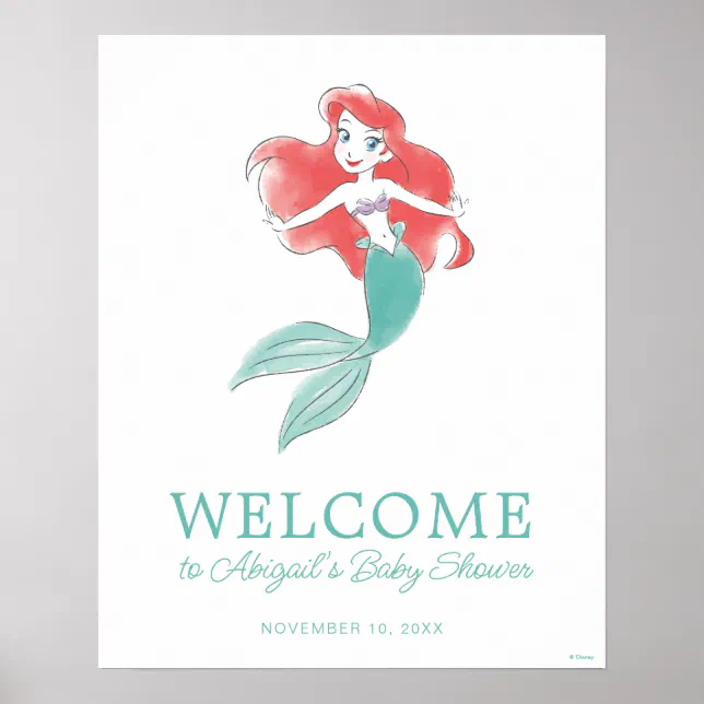 Princess Ariel Baby Shower Welcome Sign | Zazzle