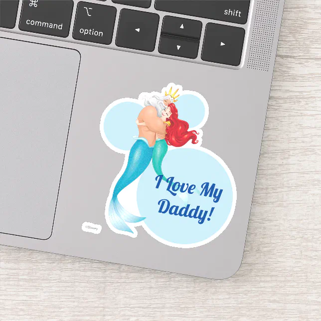 Princess Ariel & King Triton Hug Sticker | Zazzle
