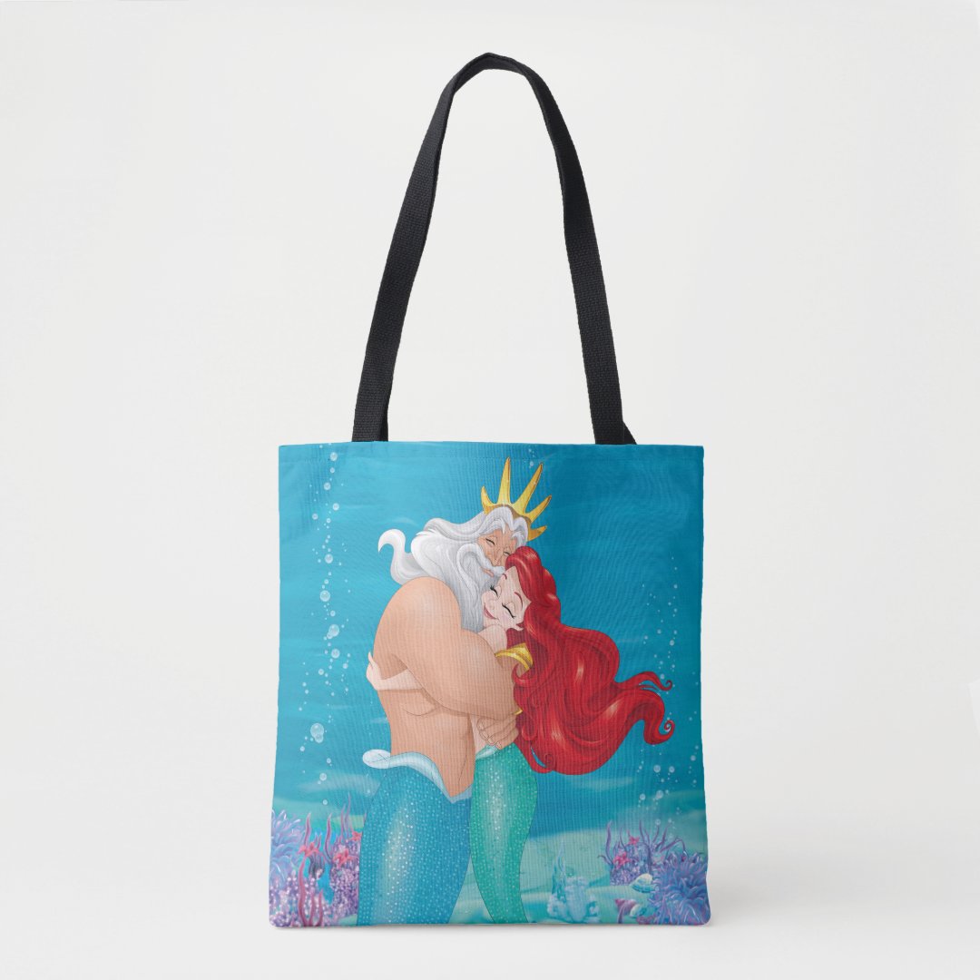 Princess Ariel & King Triton Hug Tote Bag | Zazzle