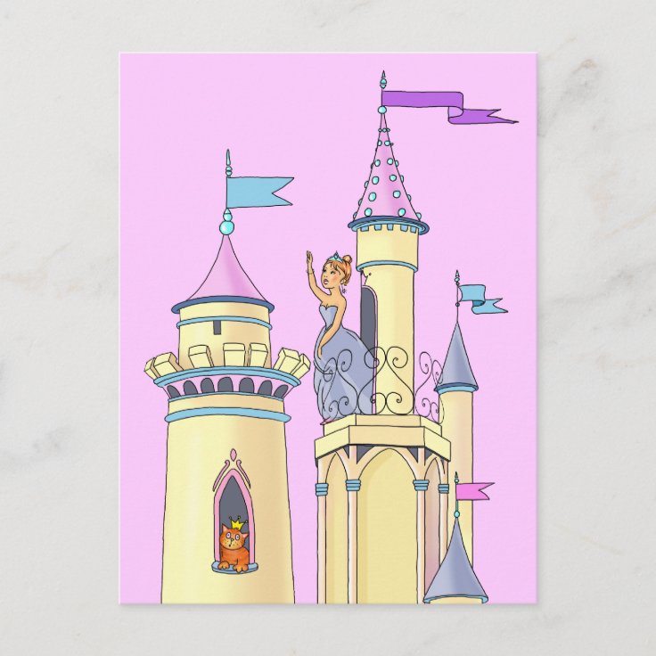 Princess at Fairy Tale Castle - Postcard | Zazzle