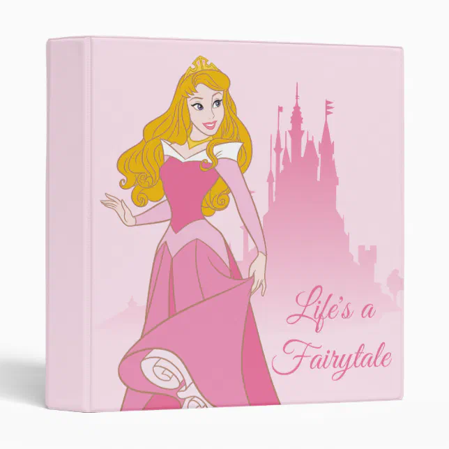 Princess Aurora & Castle Graphic 3 Ring Binder | Zazzle