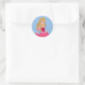 Princess Aurora Pretty in Pink Classic Round Sticker | Zazzle