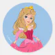 Princess Aurora Pretty in Pink Classic Round Sticker | Zazzle