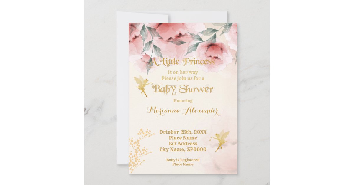 Princess Baby Shower Invitation | Zazzle