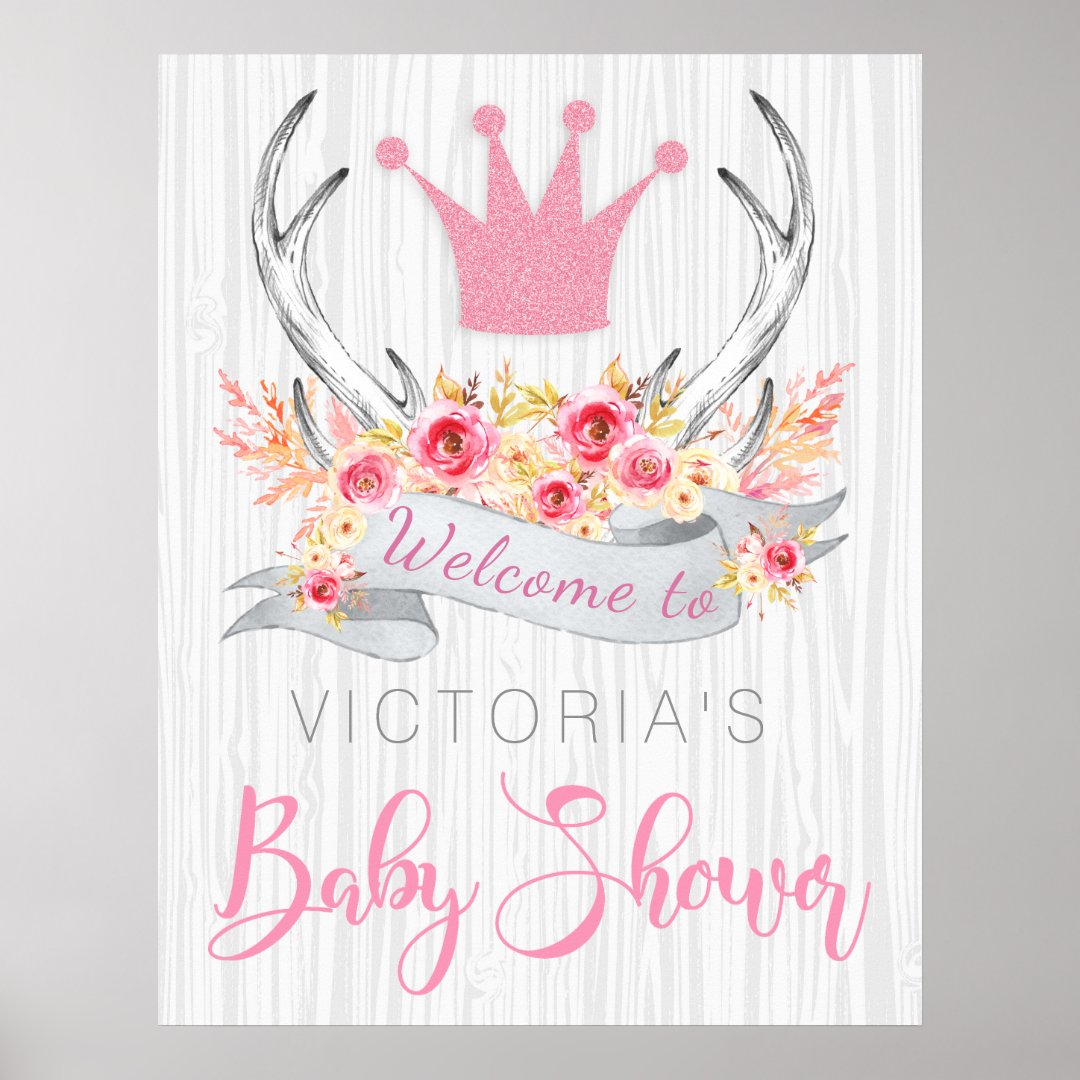Princess Baby Shower Welcome Sign Poster | Zazzle