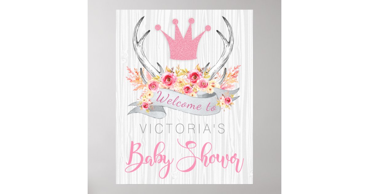 Princess Baby Shower Welcome Sign Poster | Zazzle