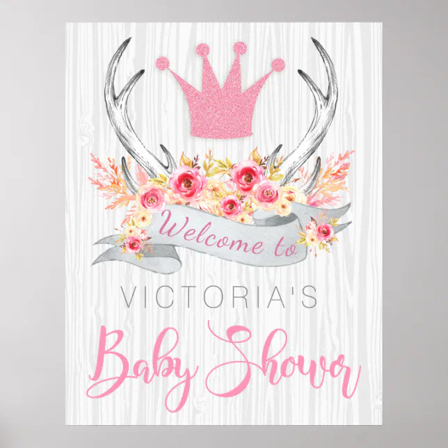 Princess Baby Shower Welcome Sign Poster | Zazzle