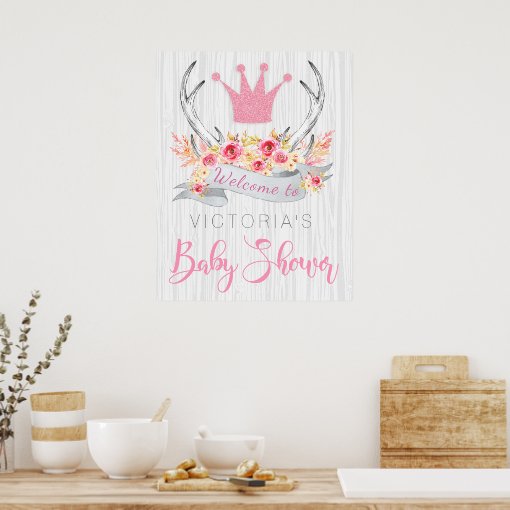 Princess Baby Shower Welcome Sign Poster | Zazzle