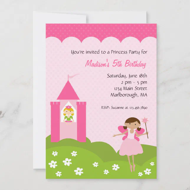 Princess Birthday Party Invitation | Zazzle