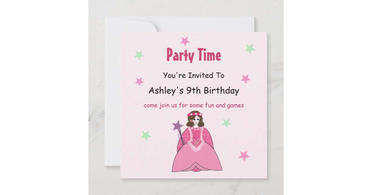 Princess Birthday Party Invitation | Zazzle