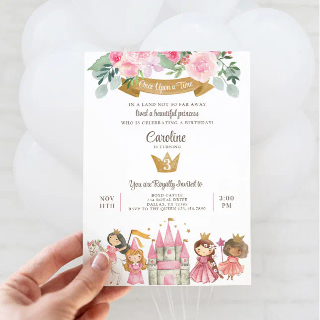 Princess Birthday Party Invitation | Zazzle