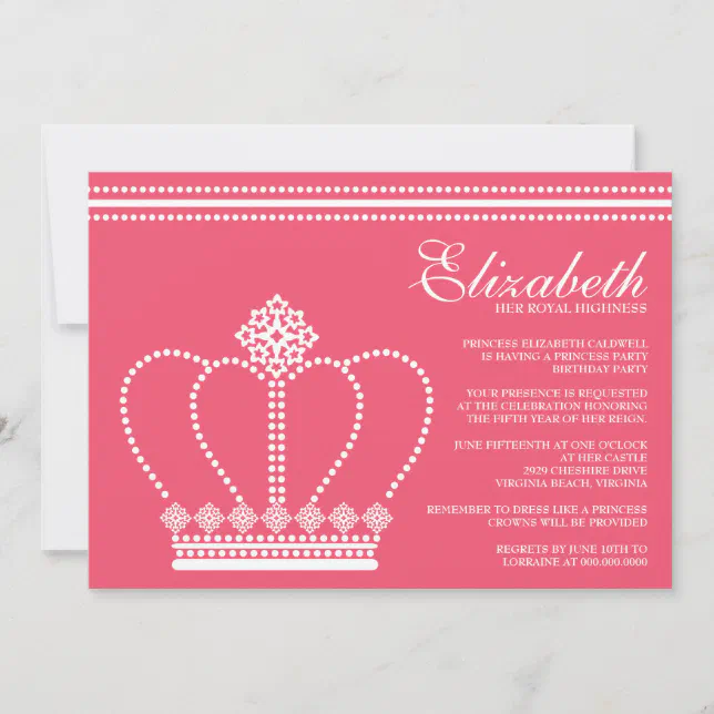 Princess Birthday Party Invitations | Zazzle