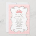 Princess Birthday Party Pink Crown Invitation | Zazzle