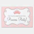 Princess Birthday Party Pink Crown Yard Sign | Zazzle