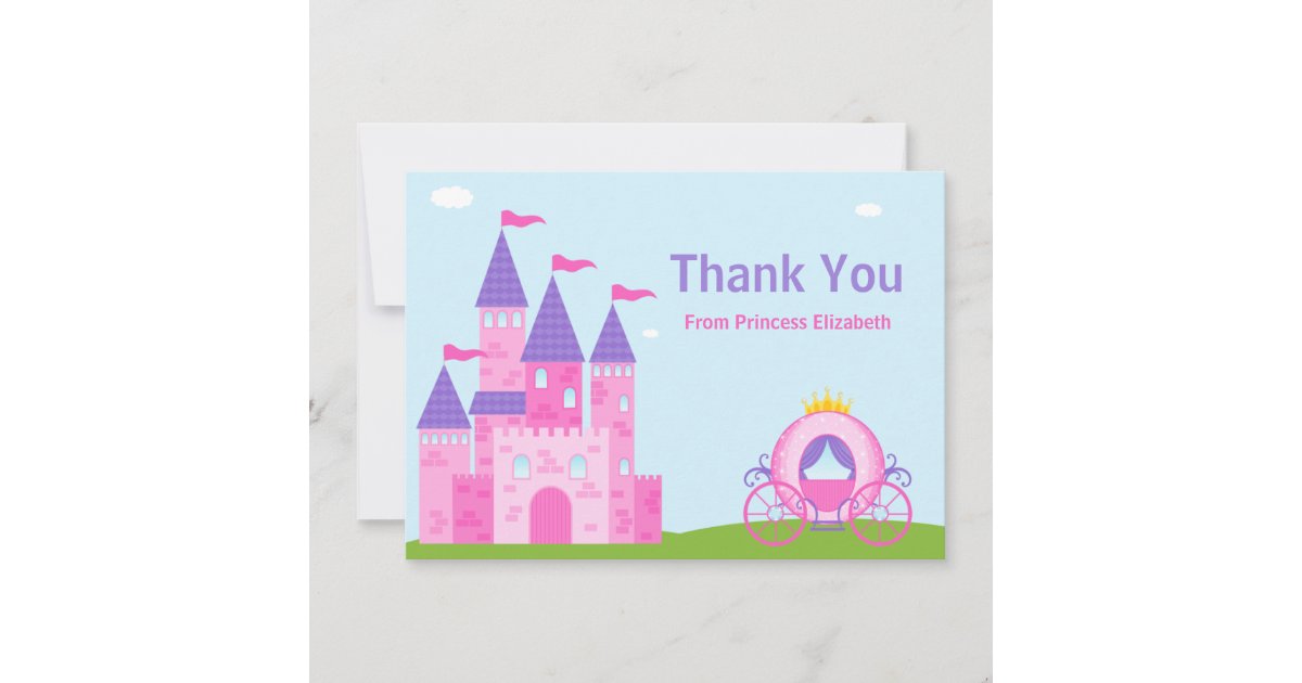 Princess Birthday Party Thank You Card | Zazzle