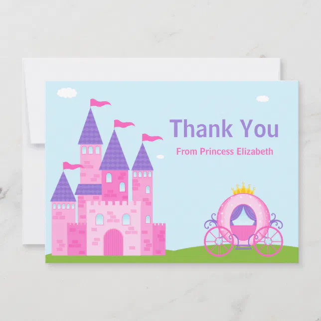Princess Birthday Party Thank You Card | Zazzle