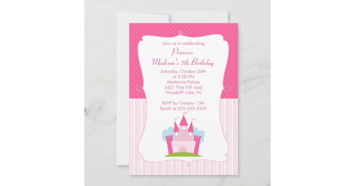 Princess Birthday Pretty In Pink Party Invitation | Zazzle
