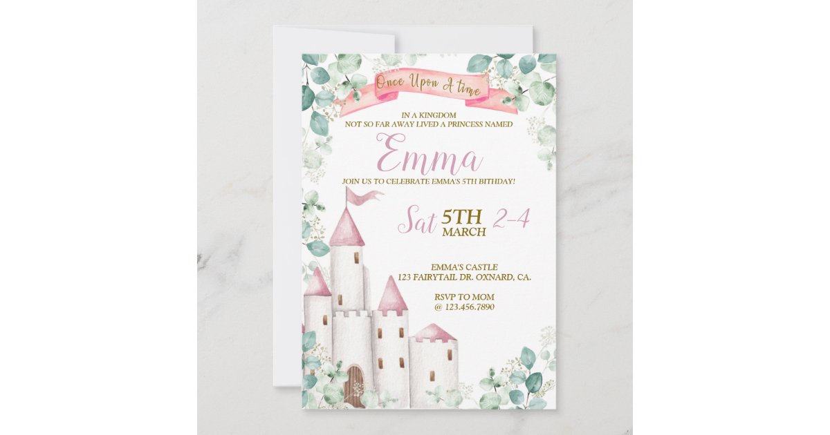Princess Birthday, Princess Party, Castle Invitation | Zazzle