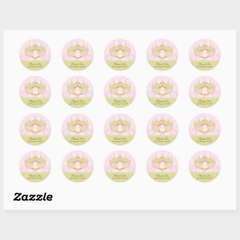 Princess Birthday Sticker Thank You | Zazzle