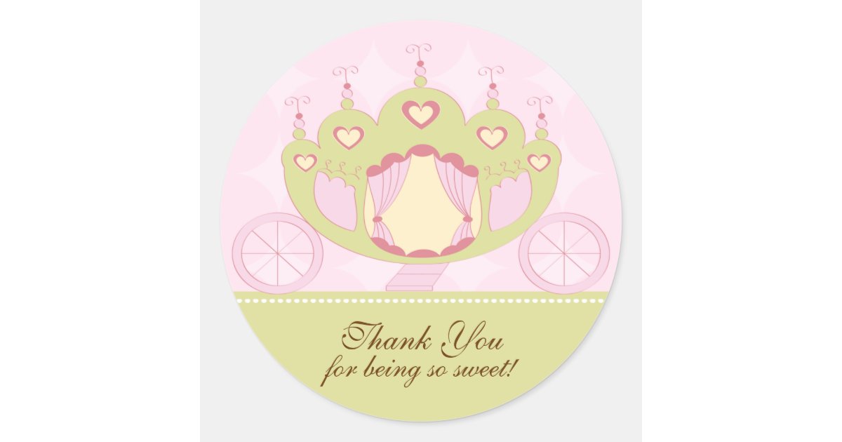 Princess Birthday Sticker Thank You | Zazzle