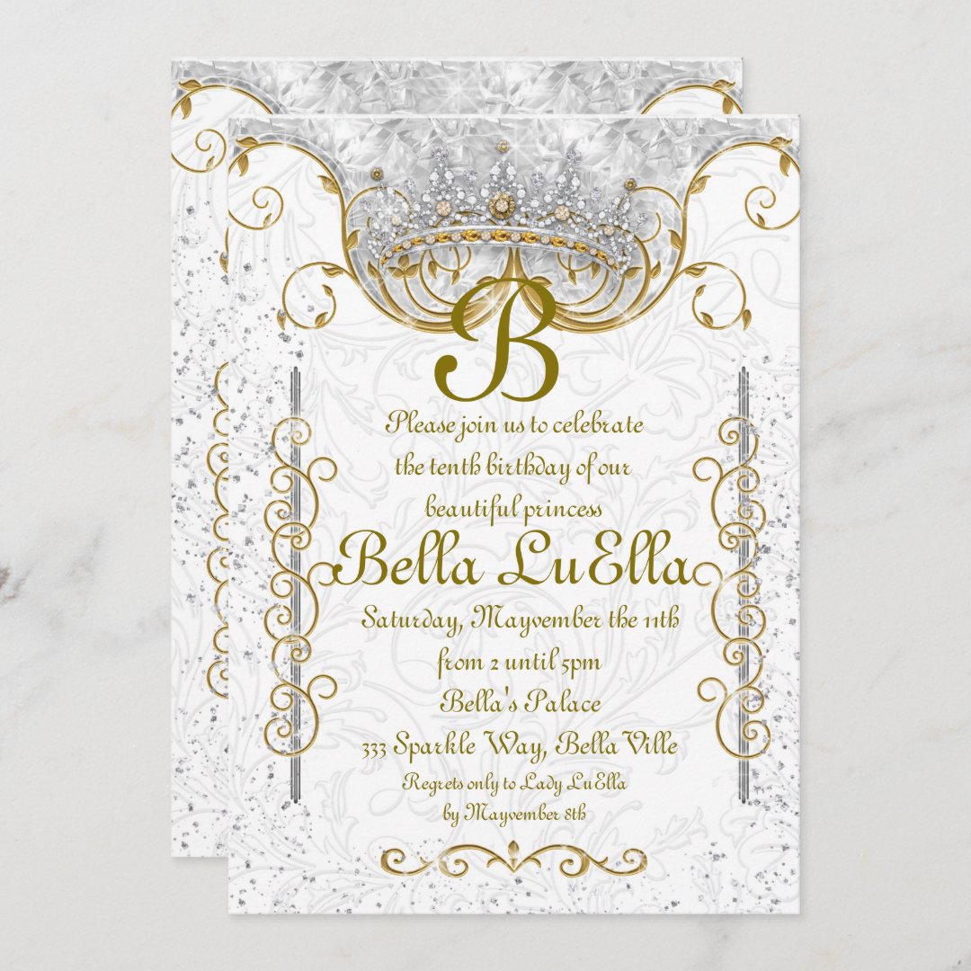 Princess Bling Diamond Party Invitations | Zazzle