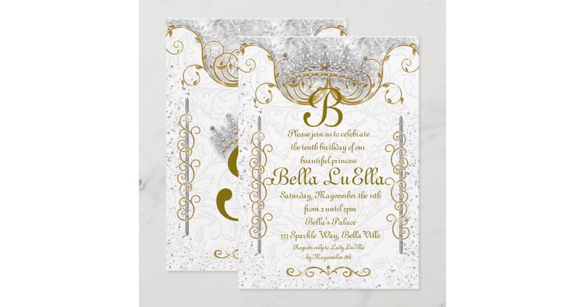 Princess Bling Diamond Party Invitations | Zazzle
