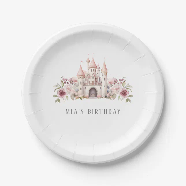 Princess Castle Birthday Girls Paper Plates | Zazzle