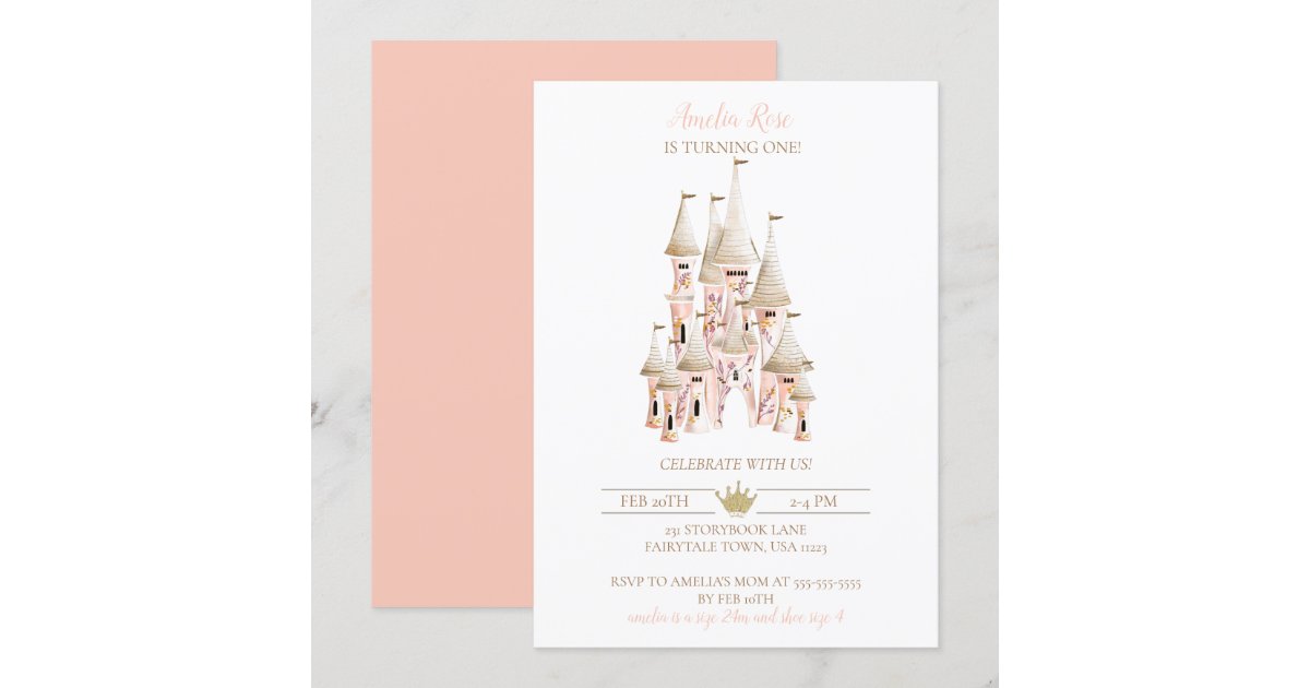 Princess Castle Birthday Invitation | Zazzle