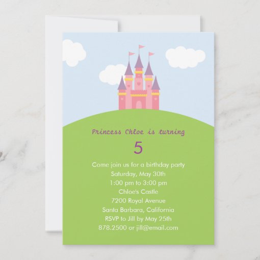 Princess Castle Birthday Party Invitation | Zazzle