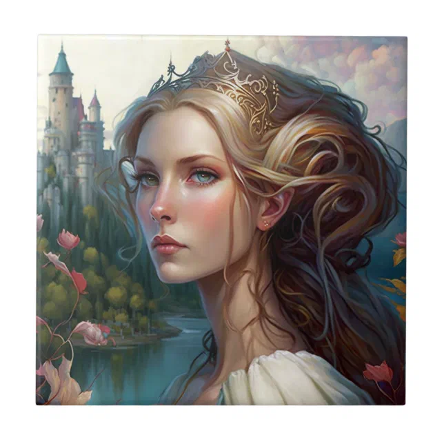 Princess Castle Fantasy Art Ceramic Tile | Zazzle