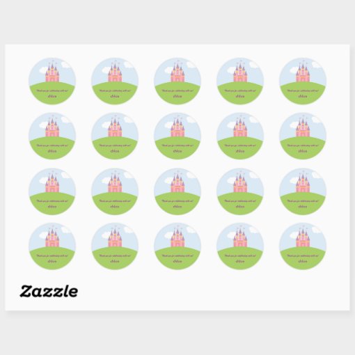 Princess Castle Favor Sticker or Envelope Seal | Zazzle