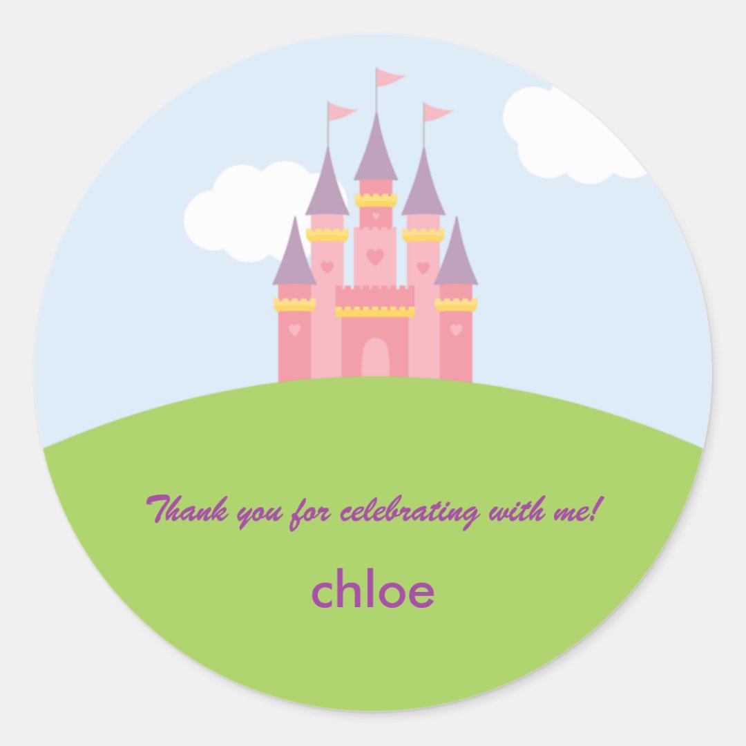 Princess Castle Favor Sticker or Envelope Seal | Zazzle