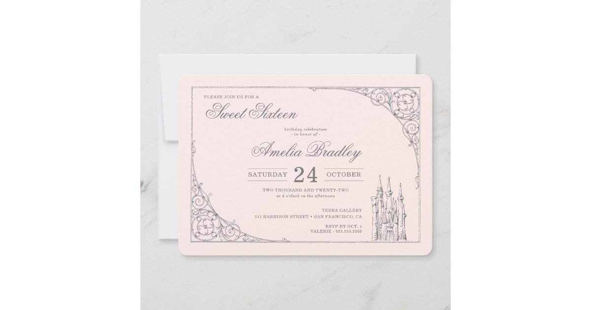 Princess Castle | Sweet Sixteen 16 Birthday Invita Invitation | Zazzle